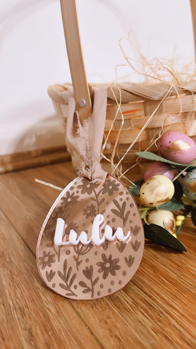 Custom Luxe Mirrored Easter Egg Tag – Design Society